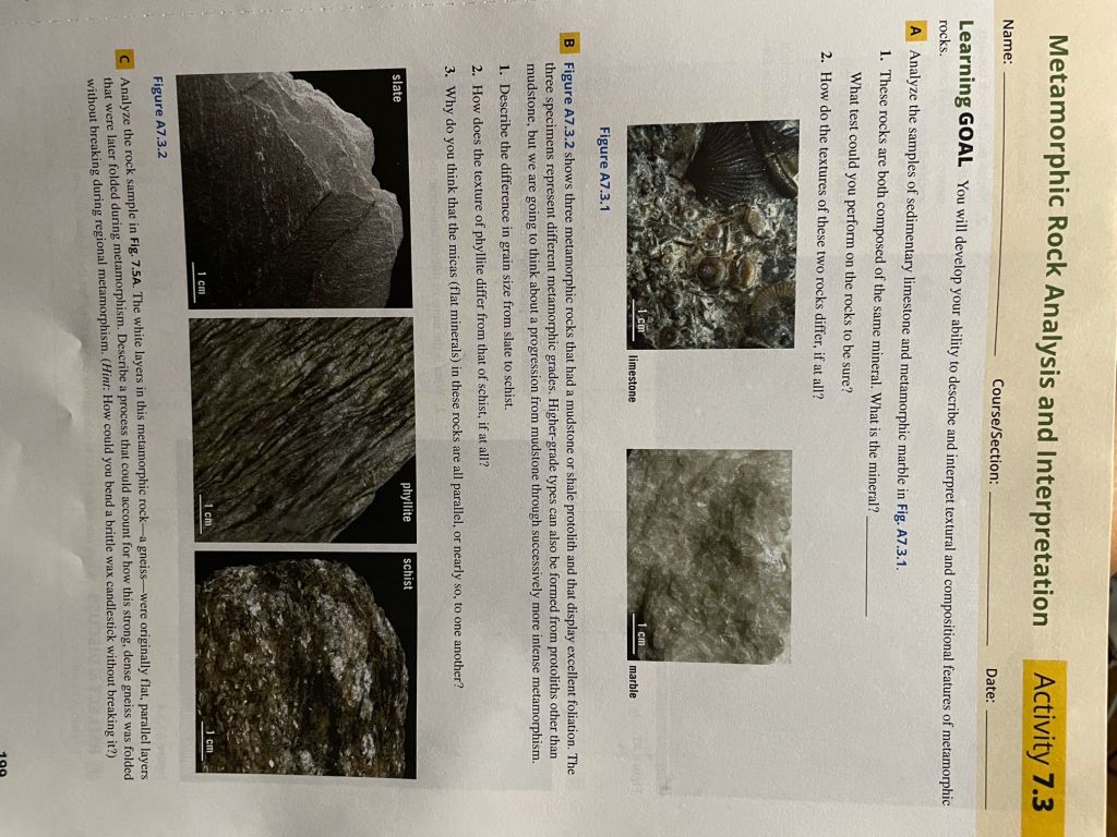 Metamorphic Rock Analysis and Interpretation: develop your ability to ...